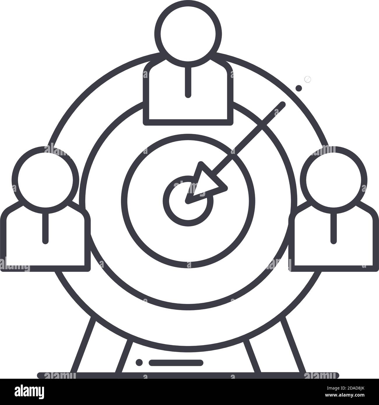 Target customers icon, linear isolated illustration, thin line vector ...