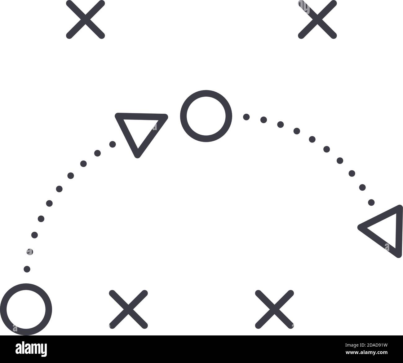 Tactics and strategy icon, linear isolated illustration, thin line ...