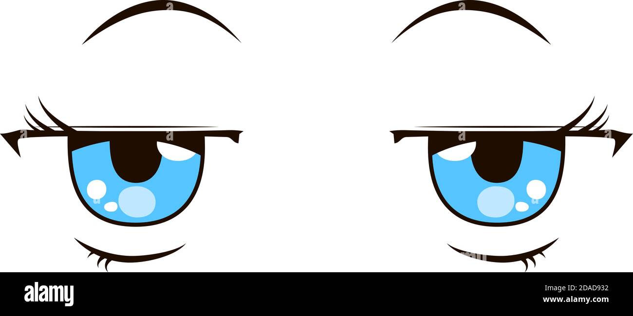 This is a illustration of Cute anime-style eyes with normal facial ...