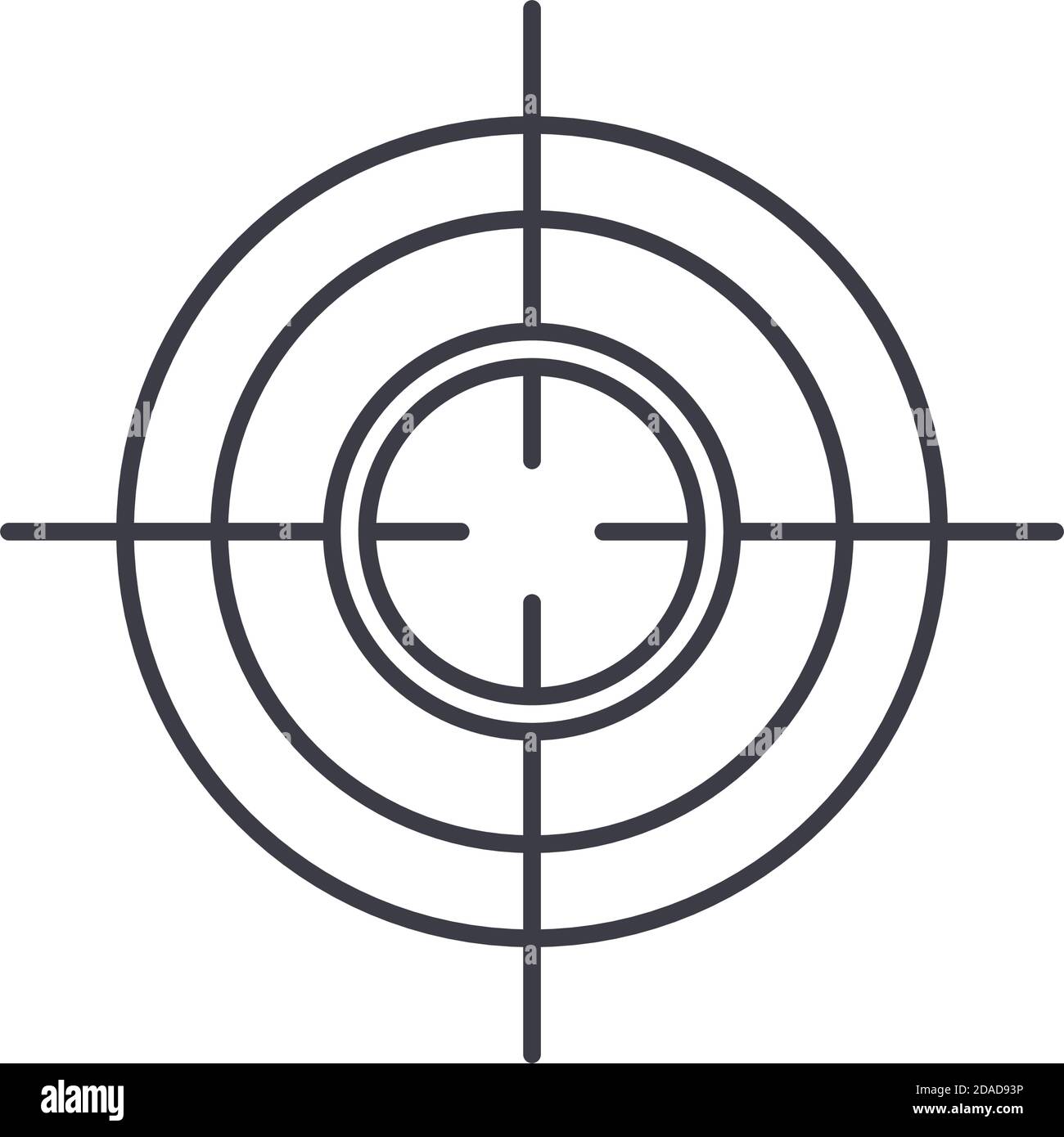 Target location icon, linear isolated illustration, thin line vector ...