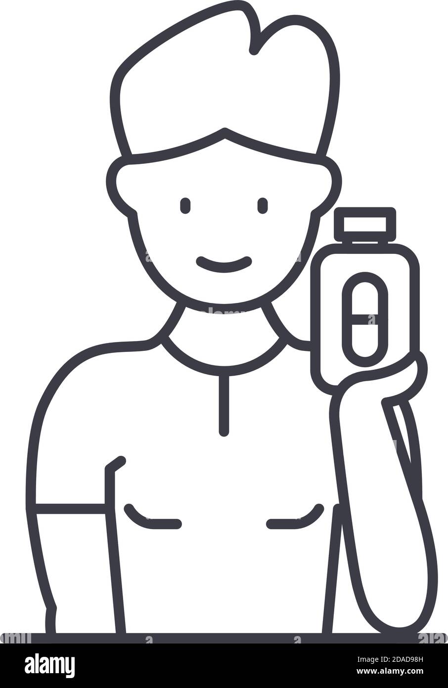 Take medication icon, linear isolated illustration, thin line vector ...