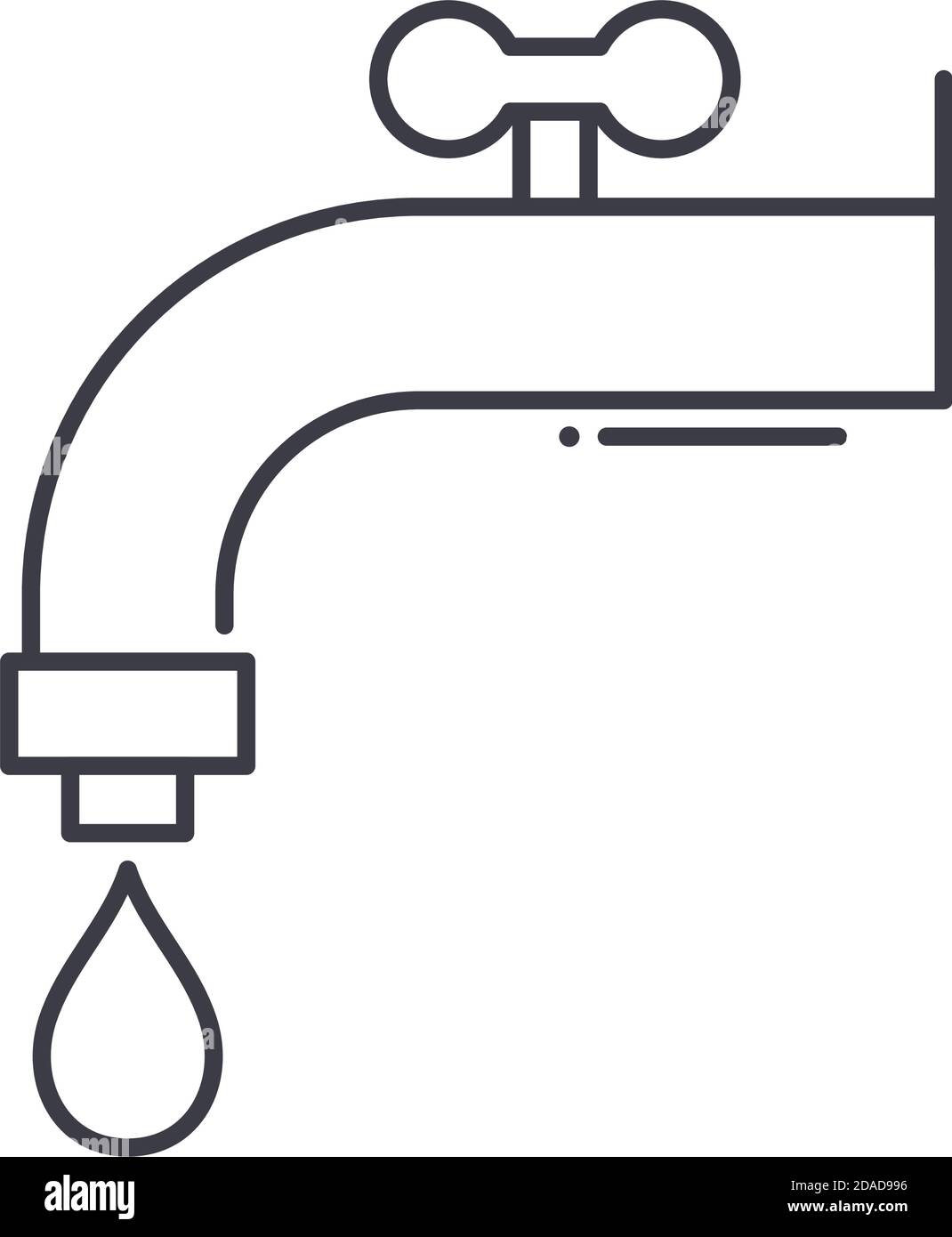 Tap water icon, linear isolated illustration, thin line vector, web ...