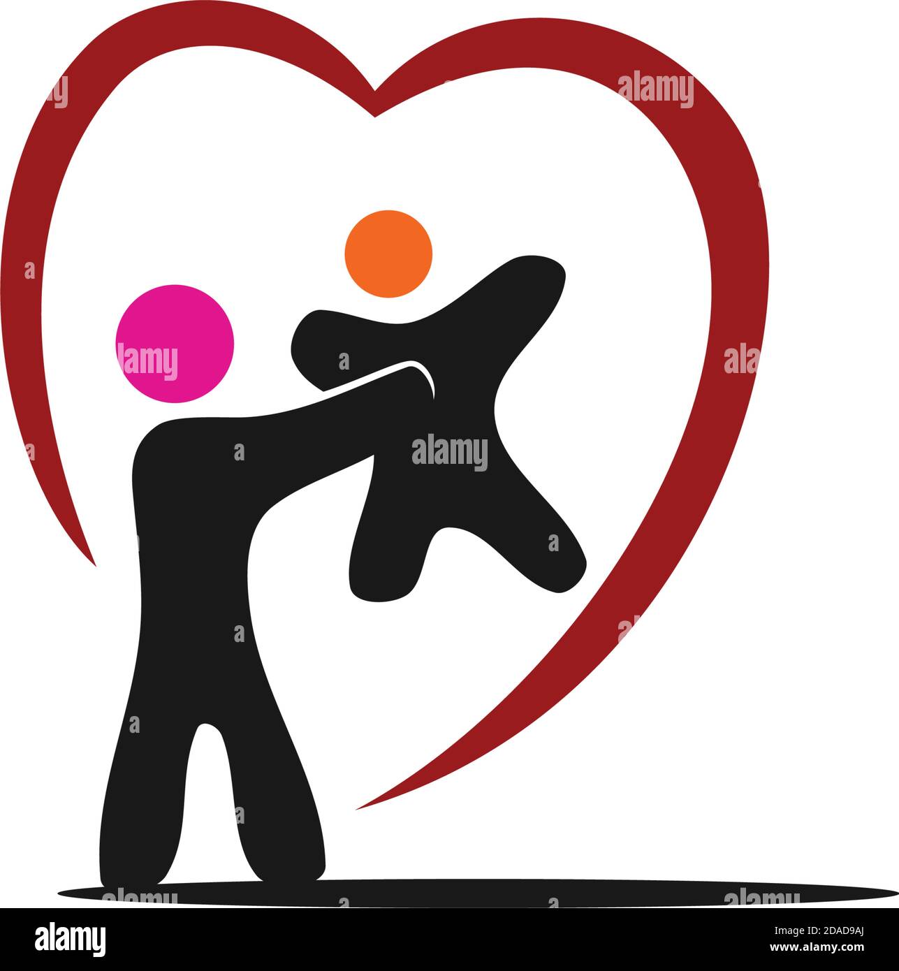 heart Care Kid and parent family Illustration Stock Vector Image & Art ...