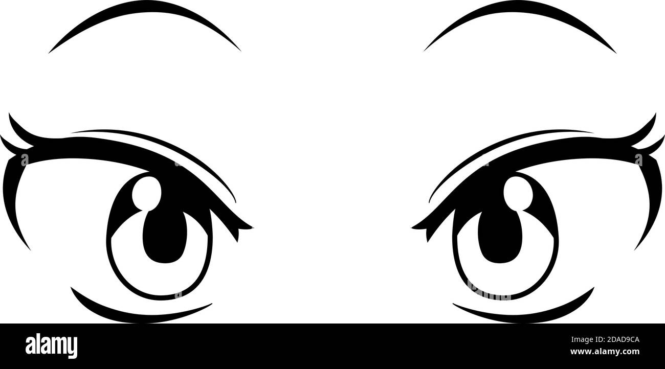 This is a illustration of Monochrome Cute anime-style eyes with normal ...