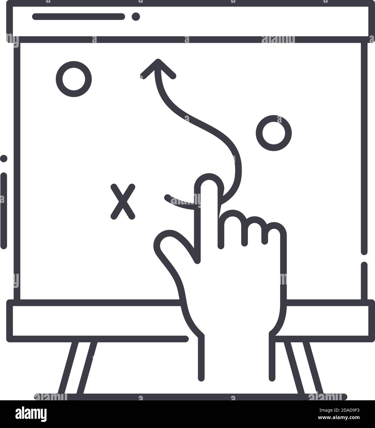 Tactics icon, linear isolated illustration, thin line vector, web ...