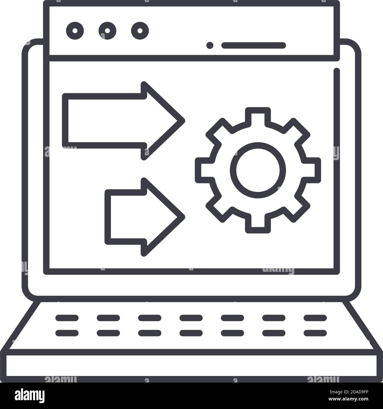 Systems engineer icon, linear isolated illustration, thin line vector ...