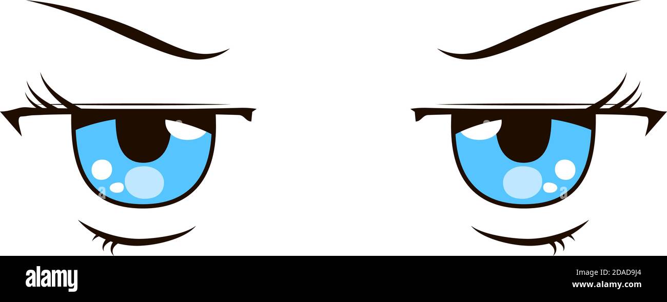 This is a illustration of Cute anime-style eyes with an angry look ...