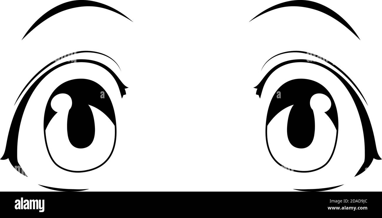 This is a illustration of Monochrome Cute anime-style eyes with normal ...