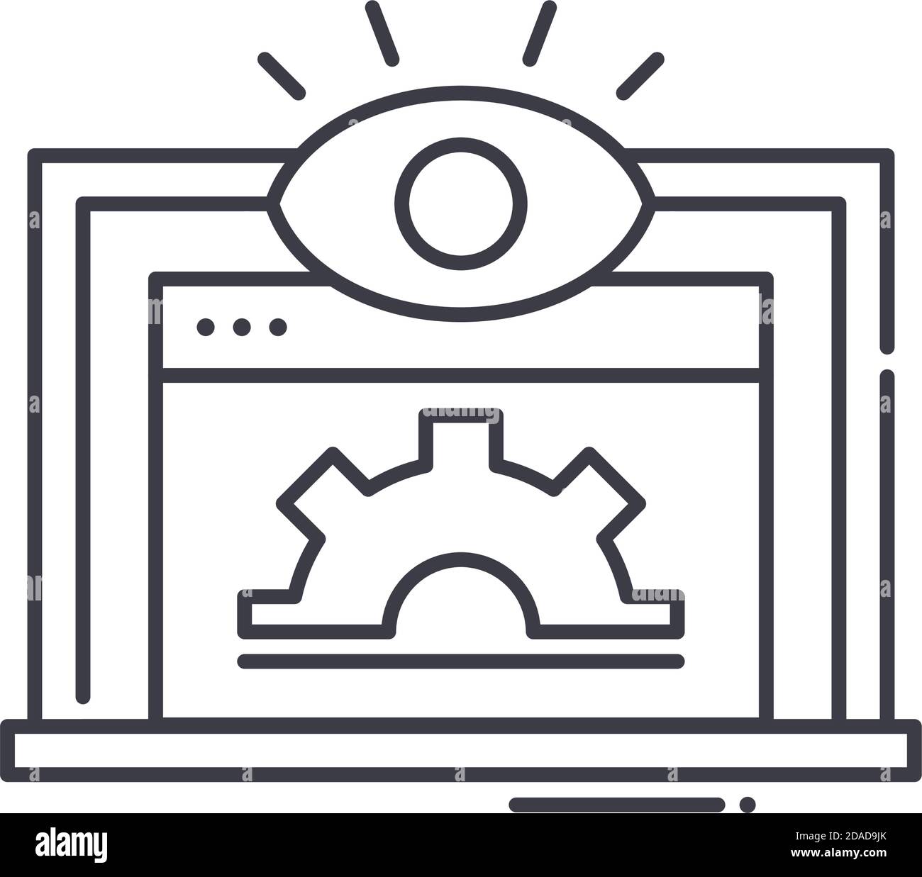 System monitoring icon, linear isolated illustration, thin line vector ...
