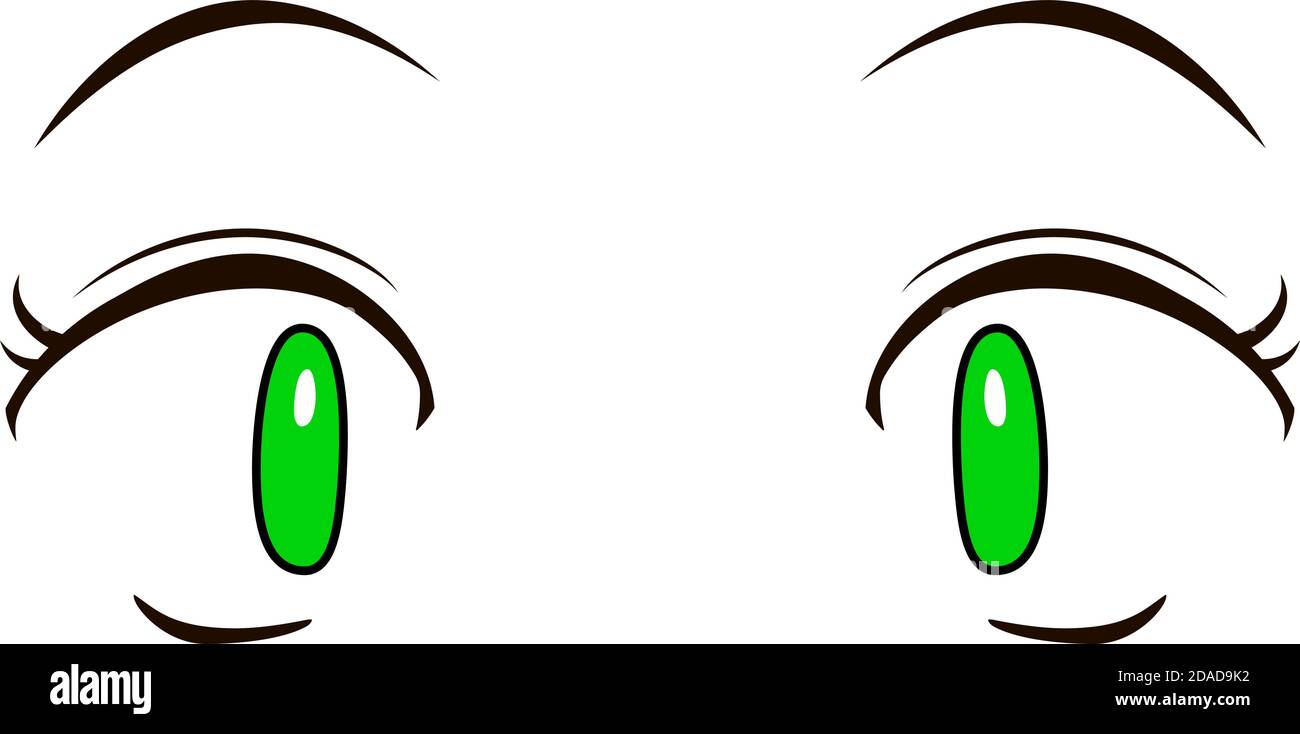 This is a illustration of Cute anime-style eyes with normal facial ...