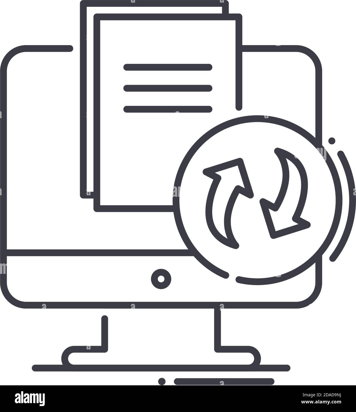 Synchronize icon, linear isolated illustration, thin line vector, web ...