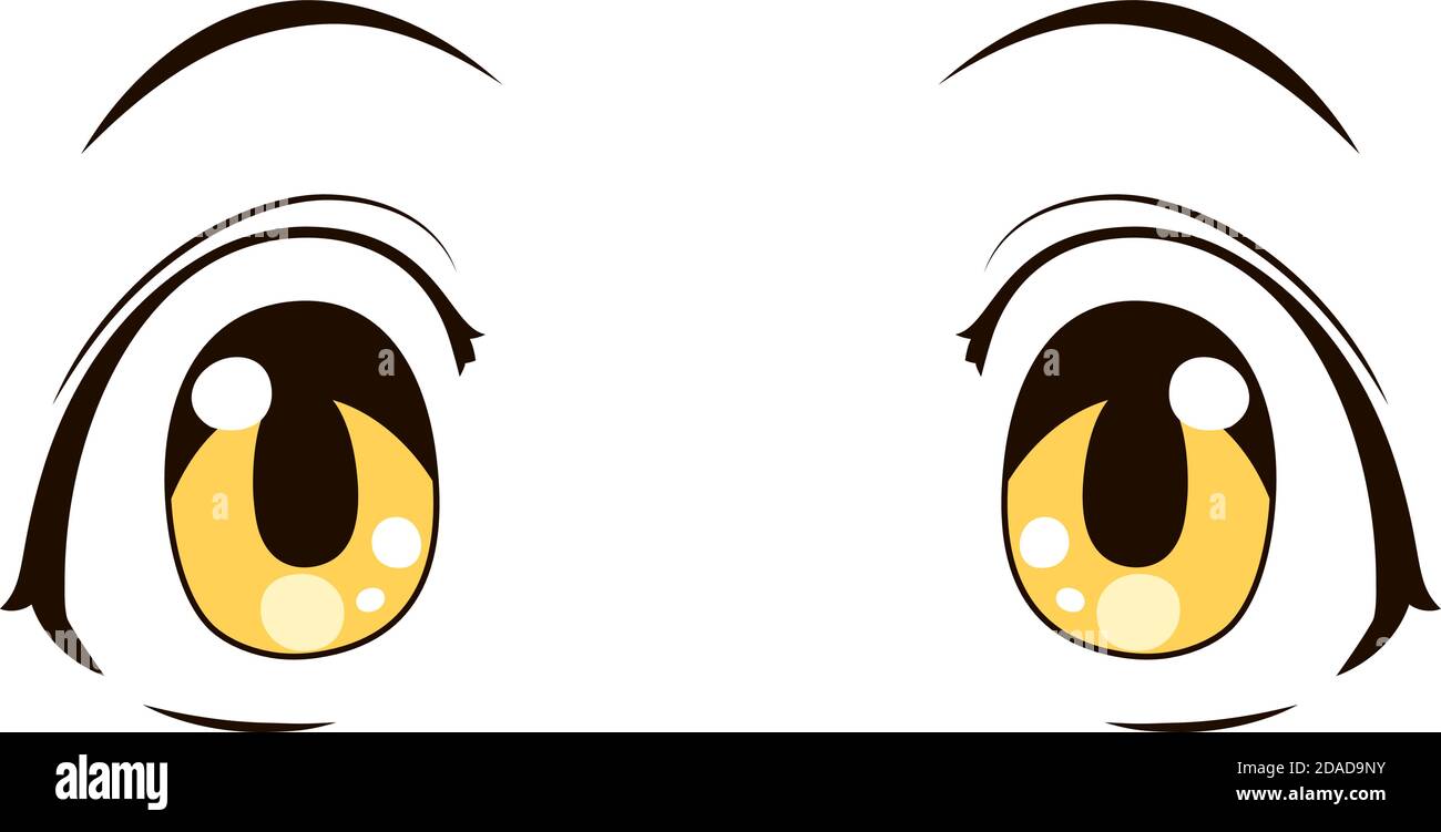 This is a illustration of Cute anime-style eyes with normal facial ...
