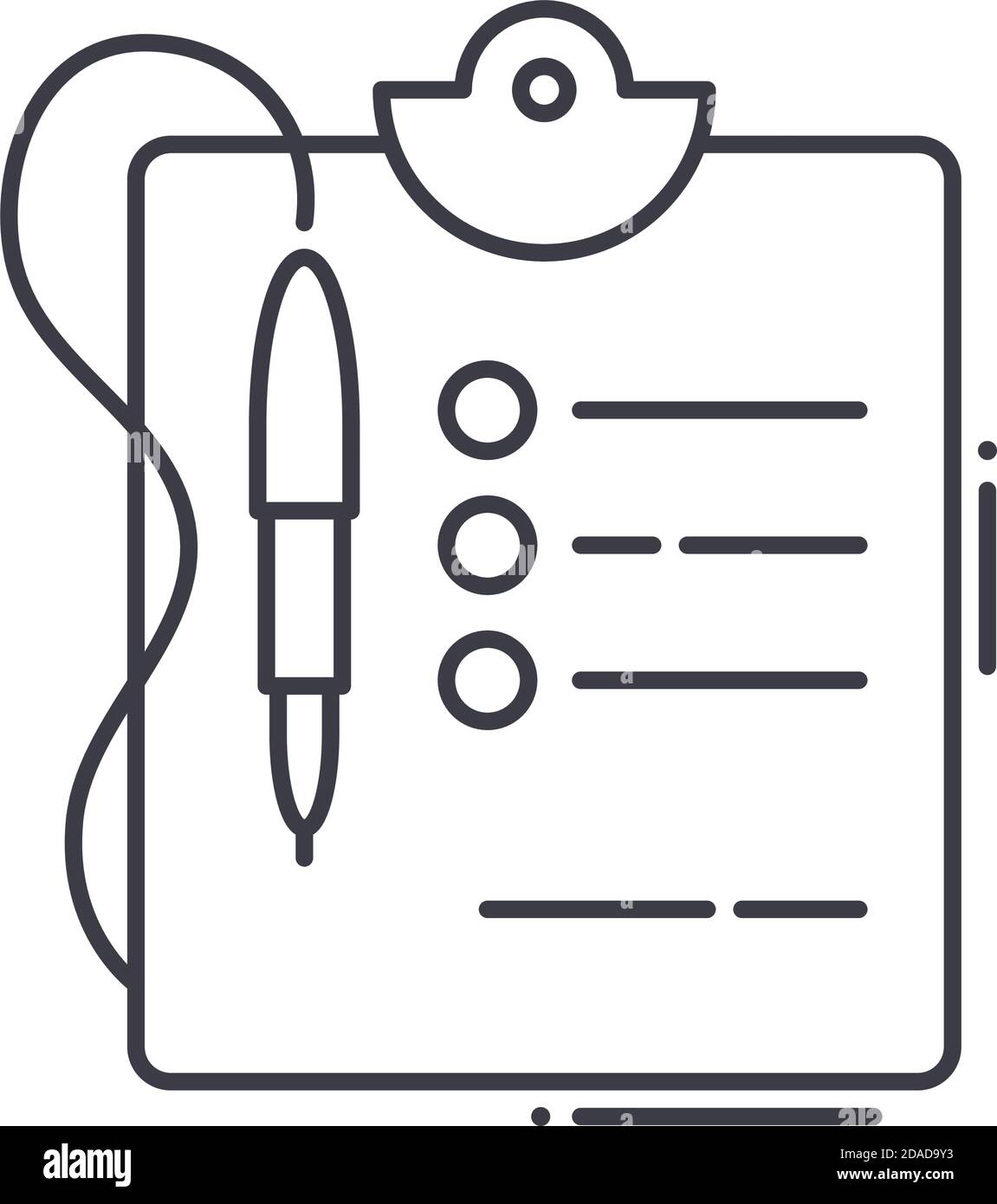 Survey list icon, linear isolated illustration, thin line vector, web ...