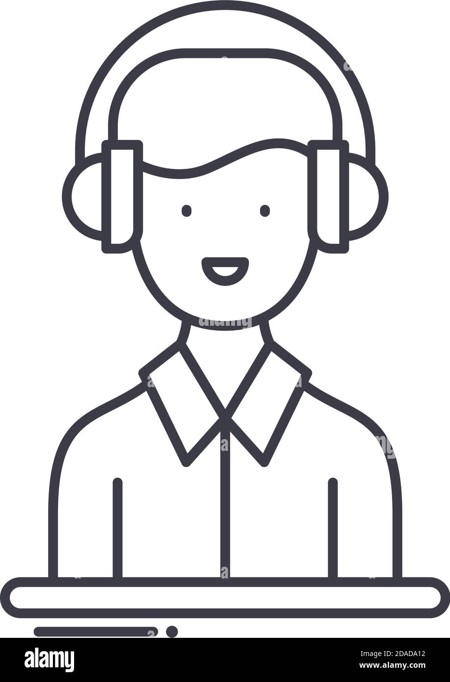 Support icon, linear isolated illustration, thin line vector, web ...