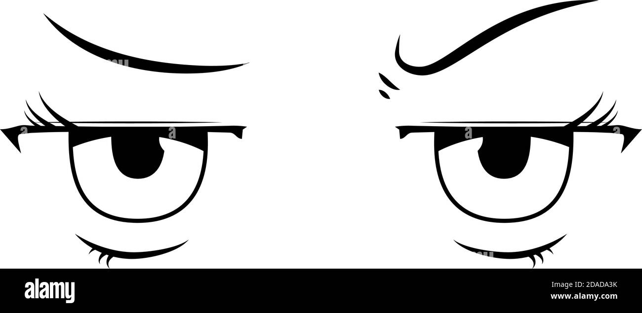 This is a illustration of Monochrome Cute anime-style eyes with a ...