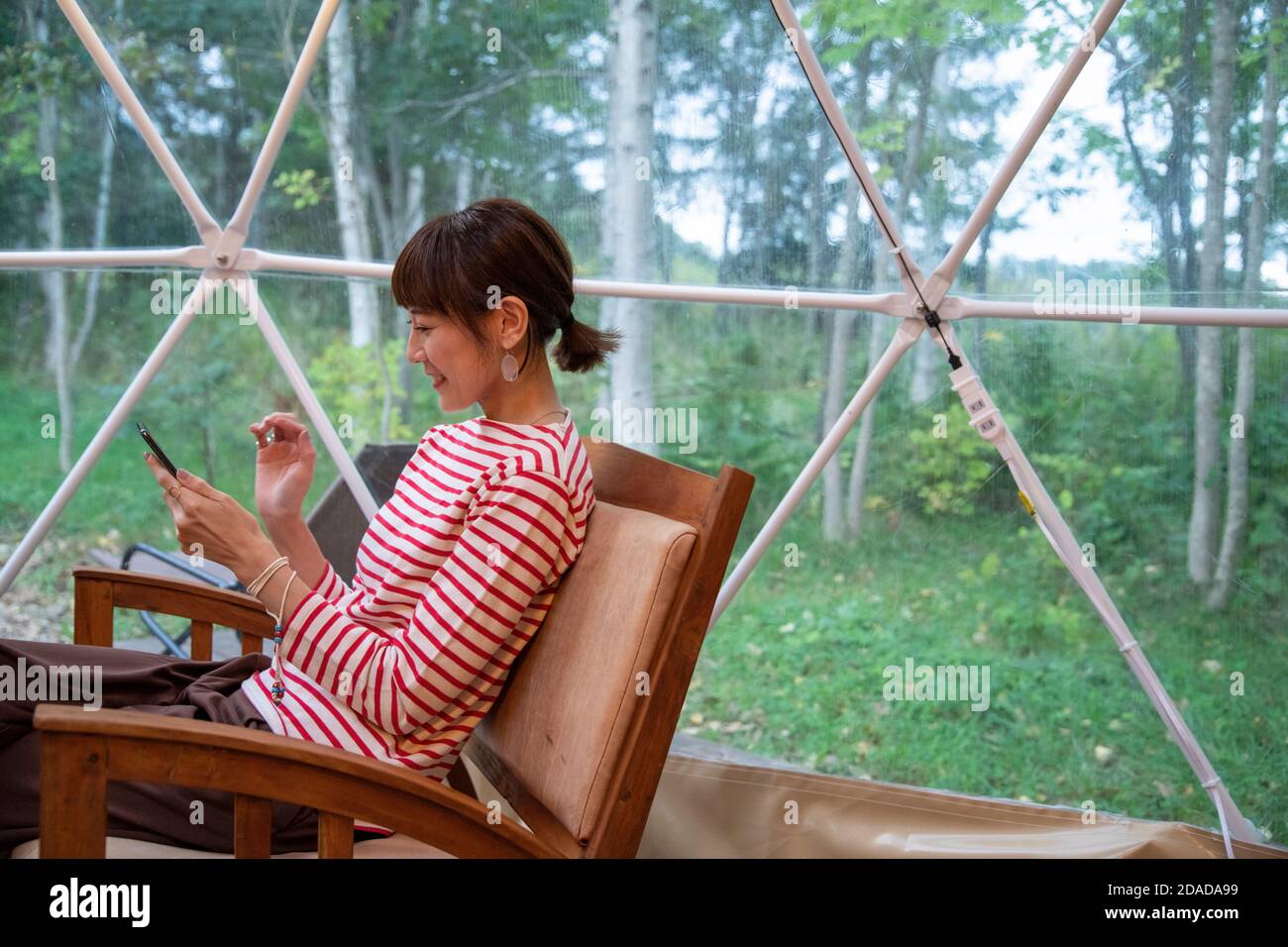 Woman glamping hi-res stock photography and images - Alamy