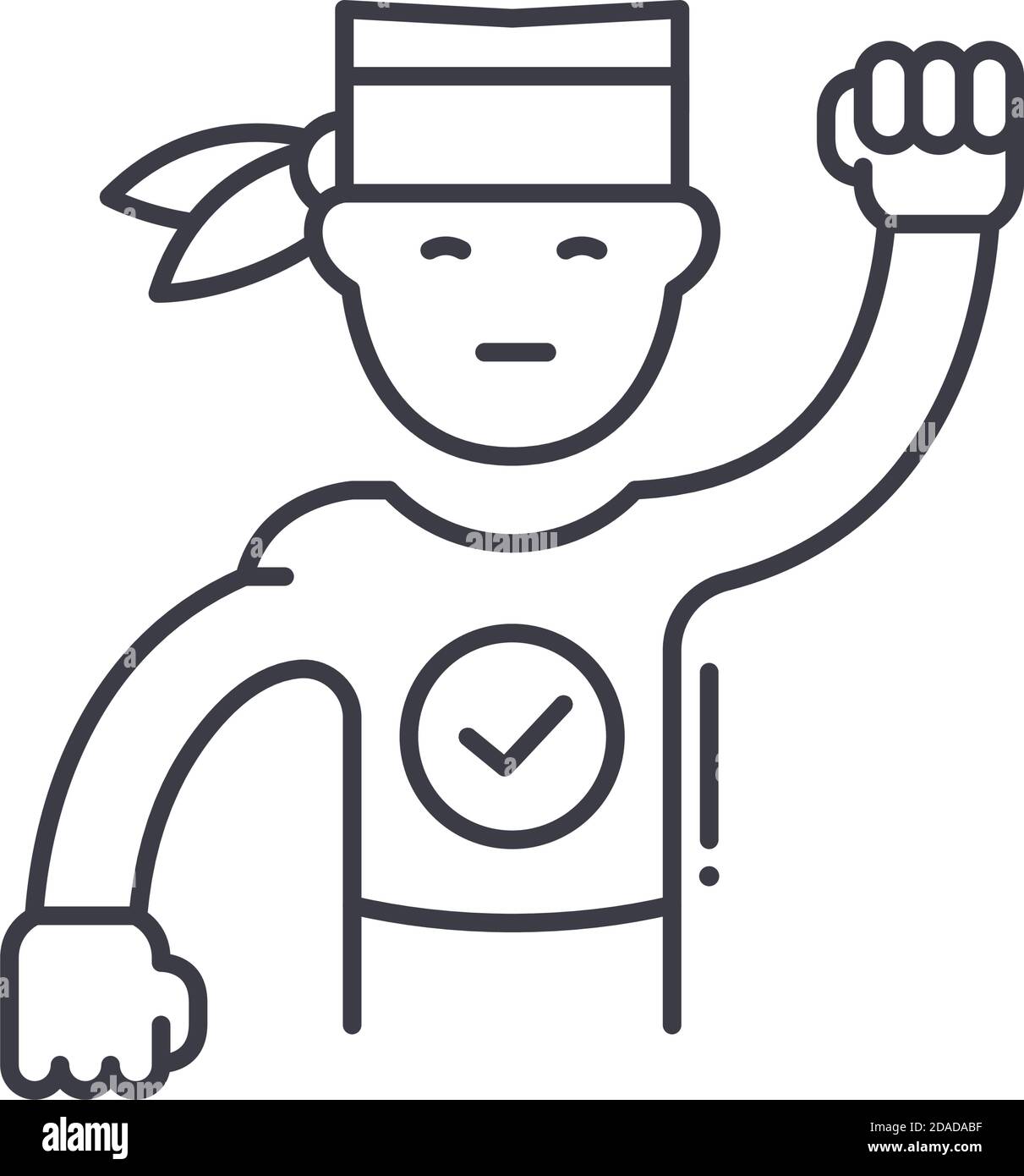 Super hero icon, linear isolated illustration, thin line vector, web ...