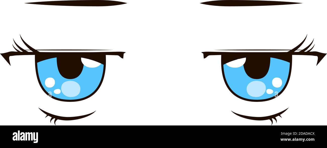 This is a illustration of Cute anime-style eyes in normal times Stock ...