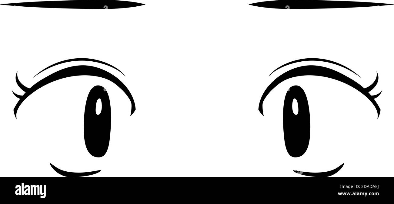 This is a illustration of Monochrome Cute anime-style eyes in normal ...