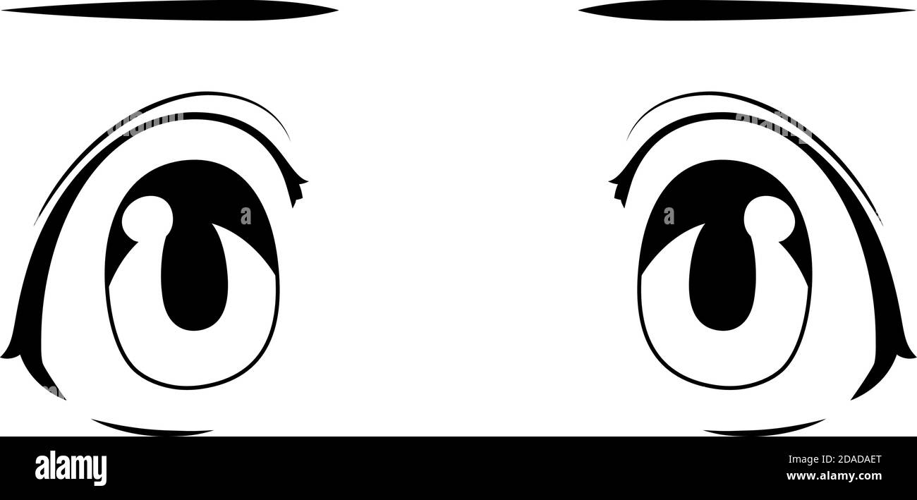 This is a illustration of Monochrome Cute anime-style eyes in normal ...