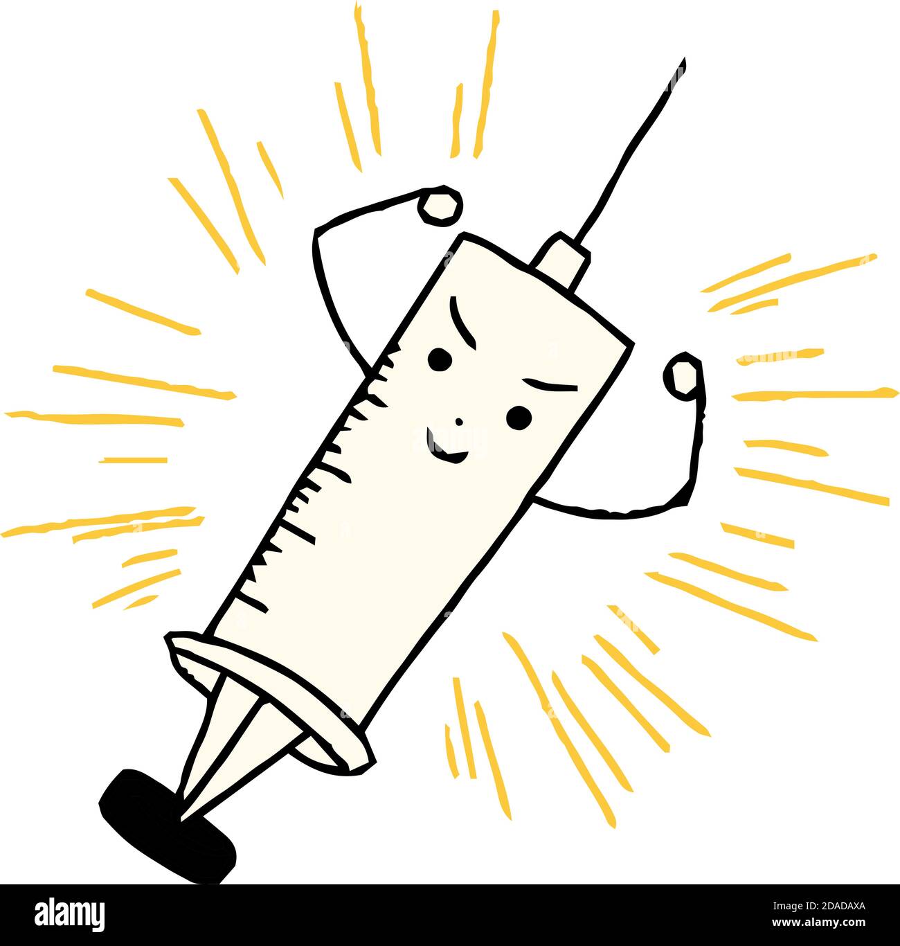 This is a illustration of Hand drawn cute medical syringe Stock Vector ...