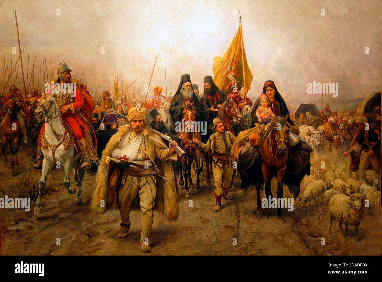 Migration of the Serbs (Seoba Srba), by Paja Jovanovic, portrays ...