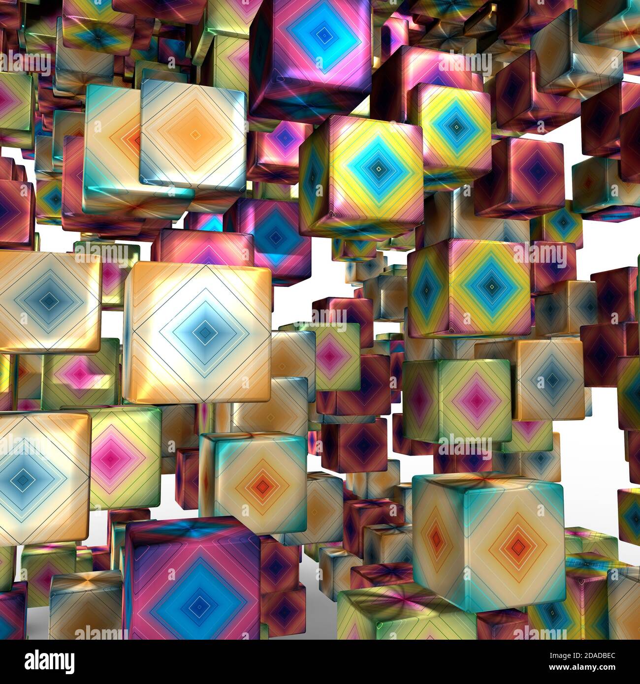 Abstract background from flying cubes Stock Photo - Alamy