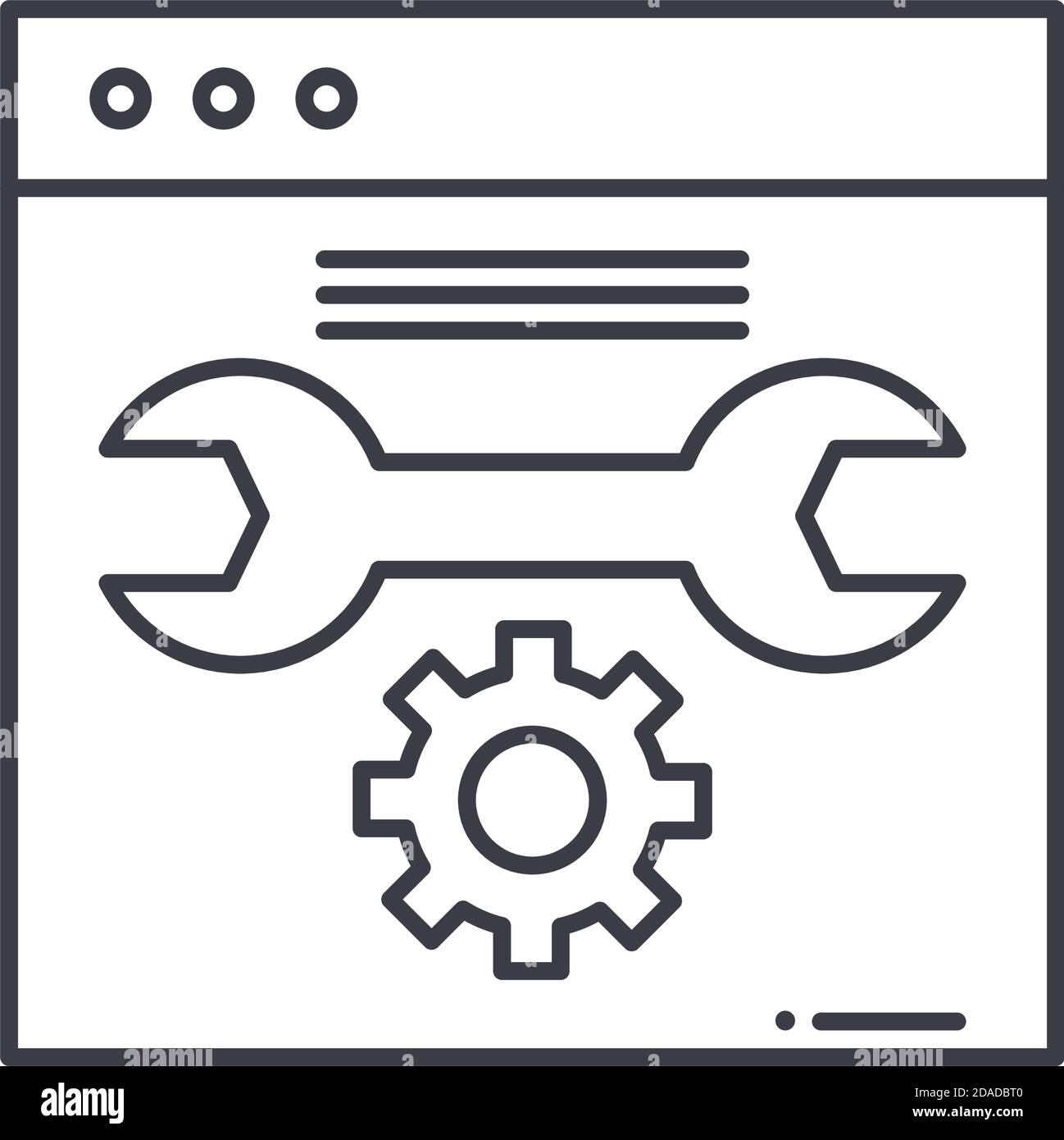 Settings icon, linear isolated illustration, thin line vector, web ...