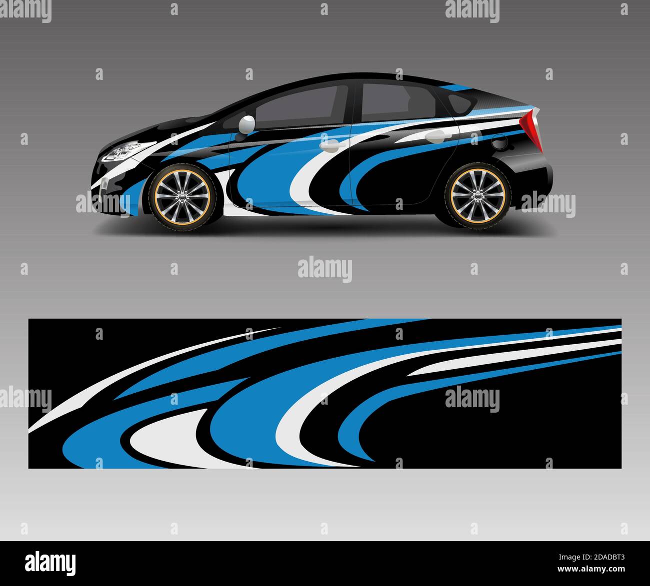 Racing car wrap. abstract strip shapes for car wrap, sticker, and decal ...