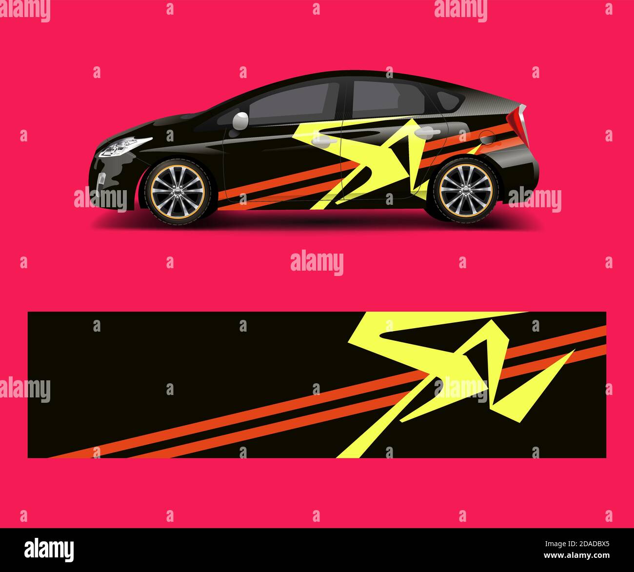 Car decal wrap design vector with wave element . Graphic abstract wave ...