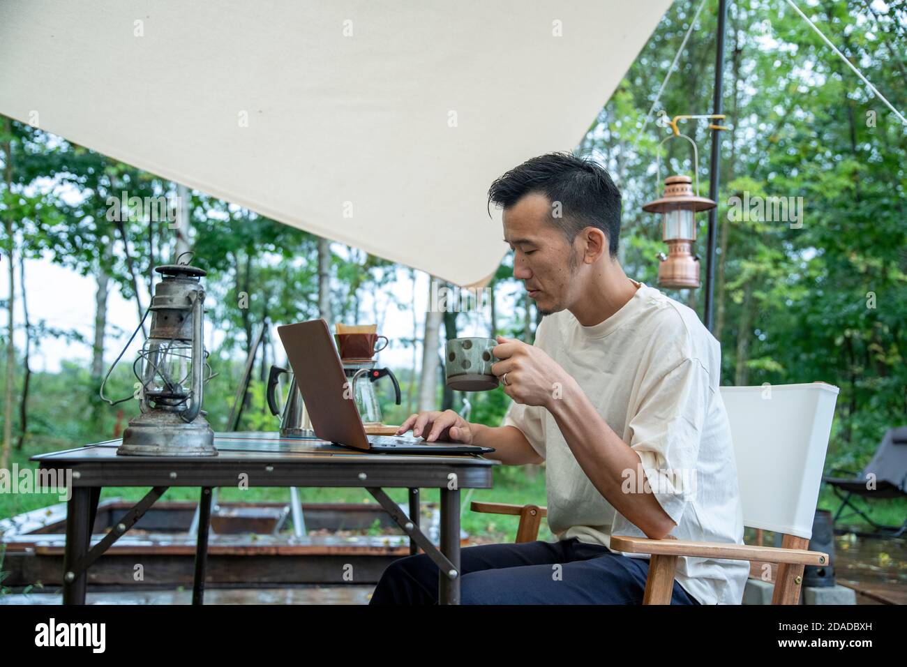 Work on Vacation as New Normal Work Style Stock Photo - Alamy
