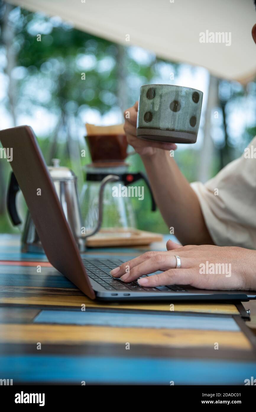 Work on Vacation as New Normal Work Style Stock Photo - Alamy