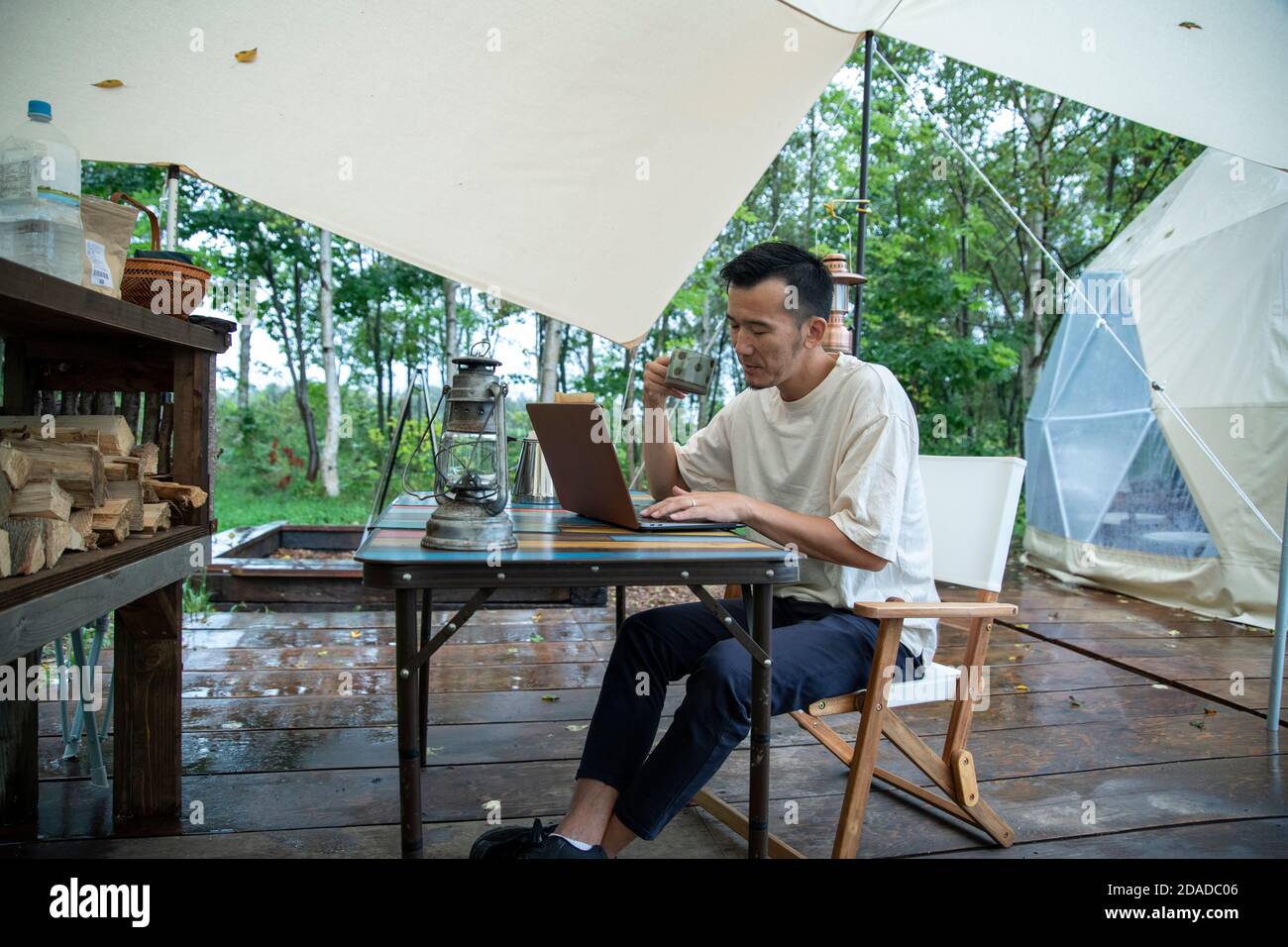 Work on Vacation as New Normal Work Style Stock Photo - Alamy