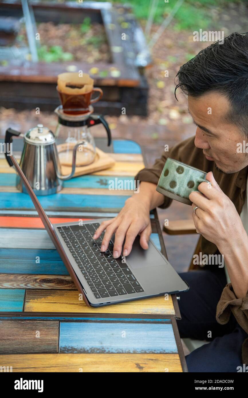 Work on Vacation as New Normal Work Style Stock Photo - Alamy