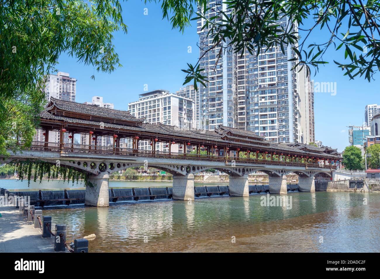 A bridge with ethnic characteristics, Duyun, Guizhou, China Stock Photo ...
