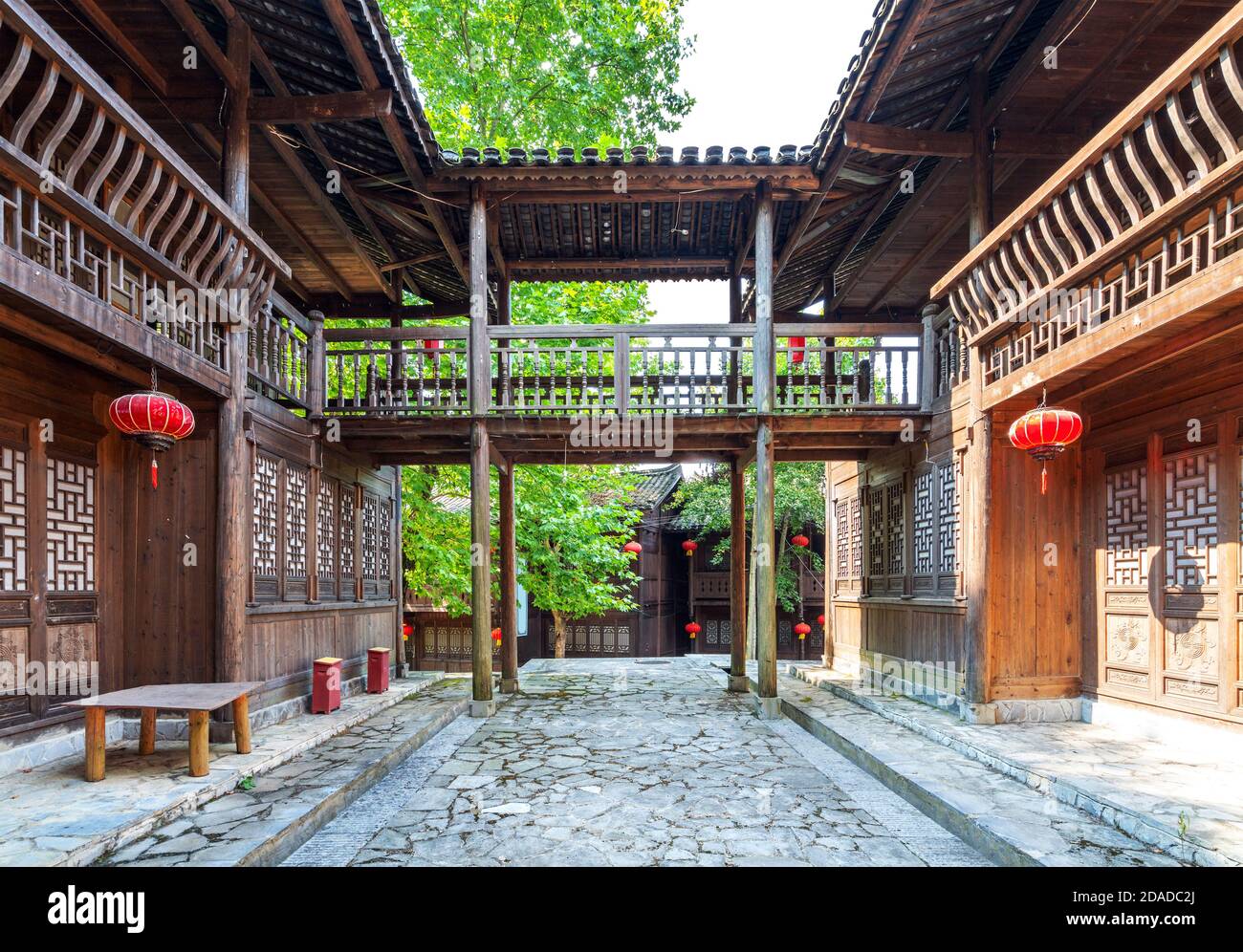 Chinese style traditional wooden building Stock Photo - Alamy
