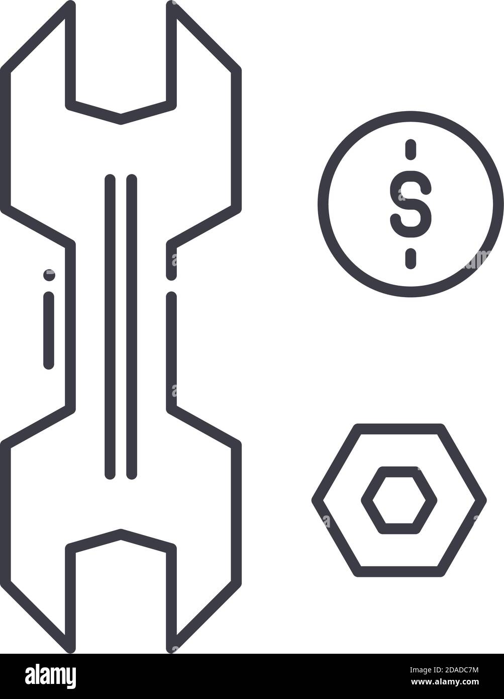 Service costs icon, linear isolated illustration, thin line vector, web ...