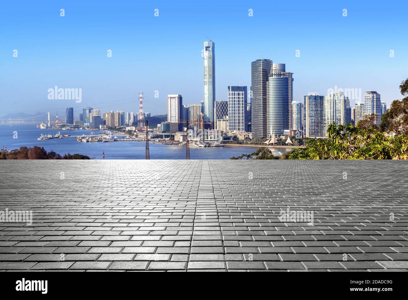 Sea and city view of Xiamen, China Stock Photo - Alamy