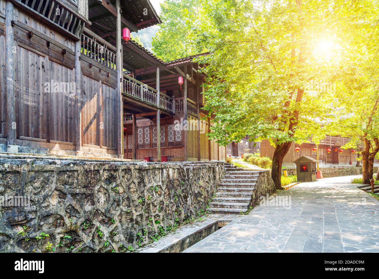 Chinese style traditional wooden building Stock Photo - Alamy