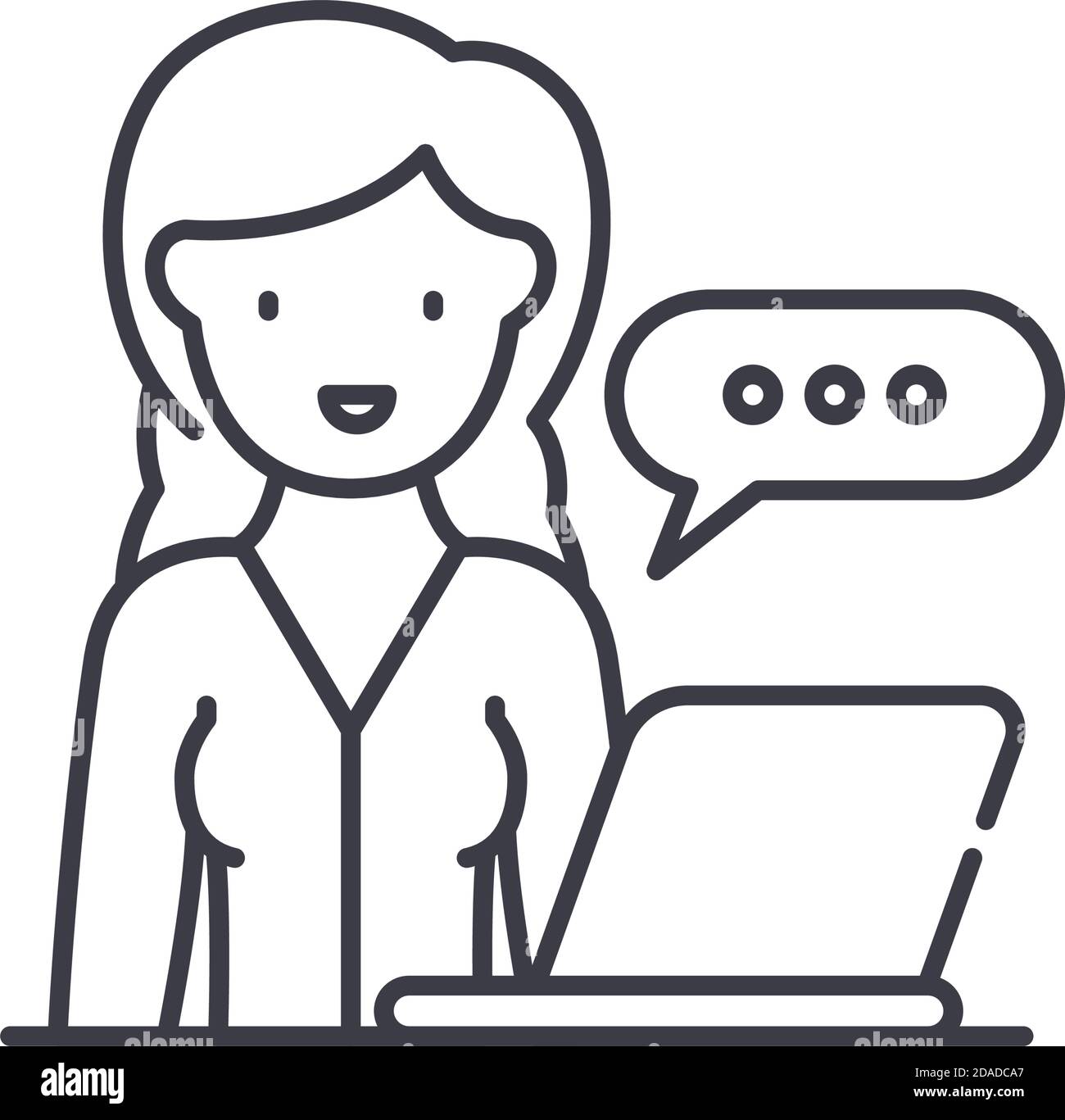 Service icon, linear isolated illustration, thin line vector, web ...