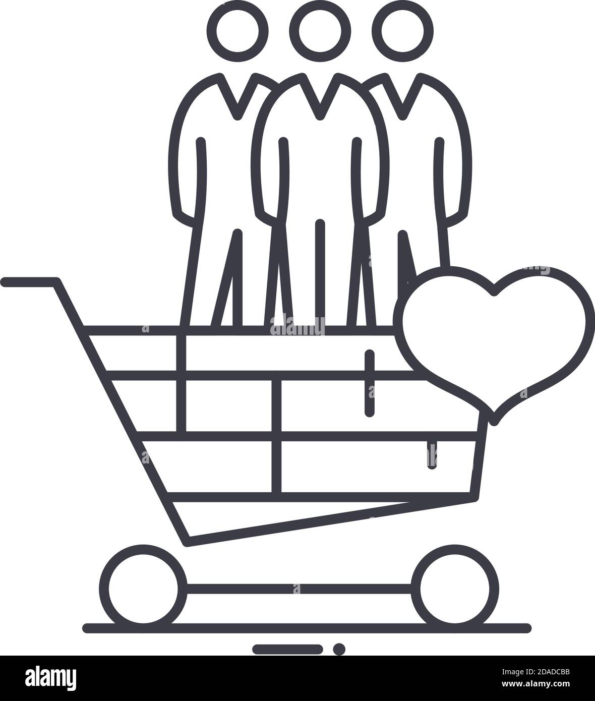 Service mind icon, linear isolated illustration, thin line vector, web ...