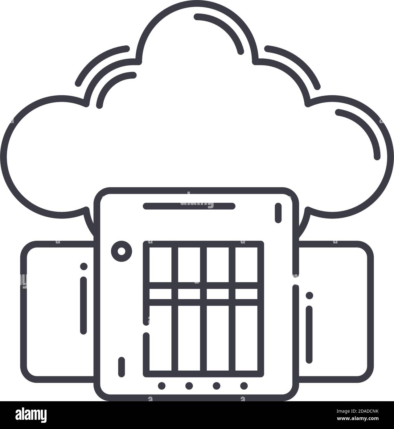 Server technology icon, linear isolated illustration, thin line vector ...