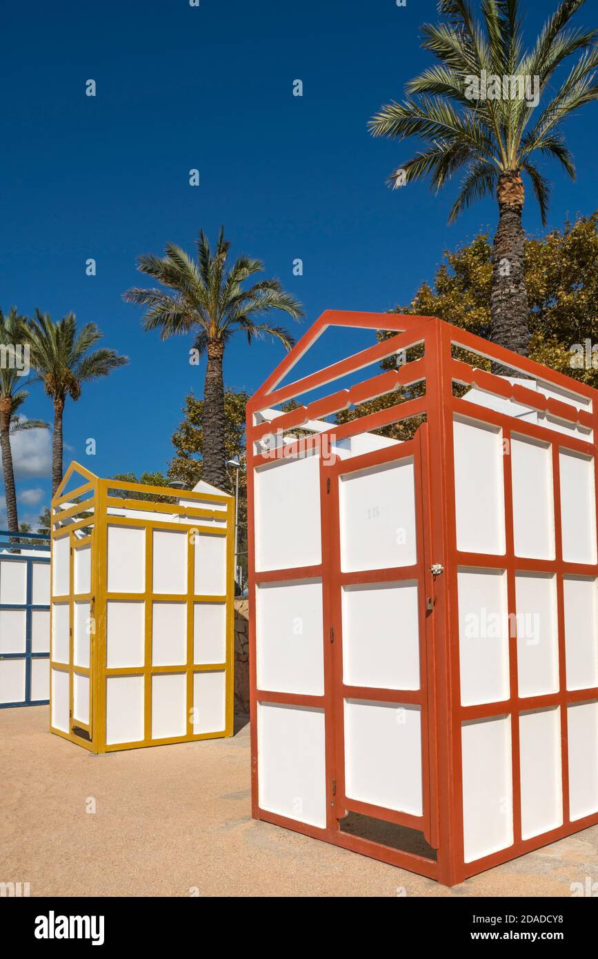 TRADITIONAL WOODEN BATHING HUTS PLAYA S’AGARO COSTA BRAVA CATALONIA ...