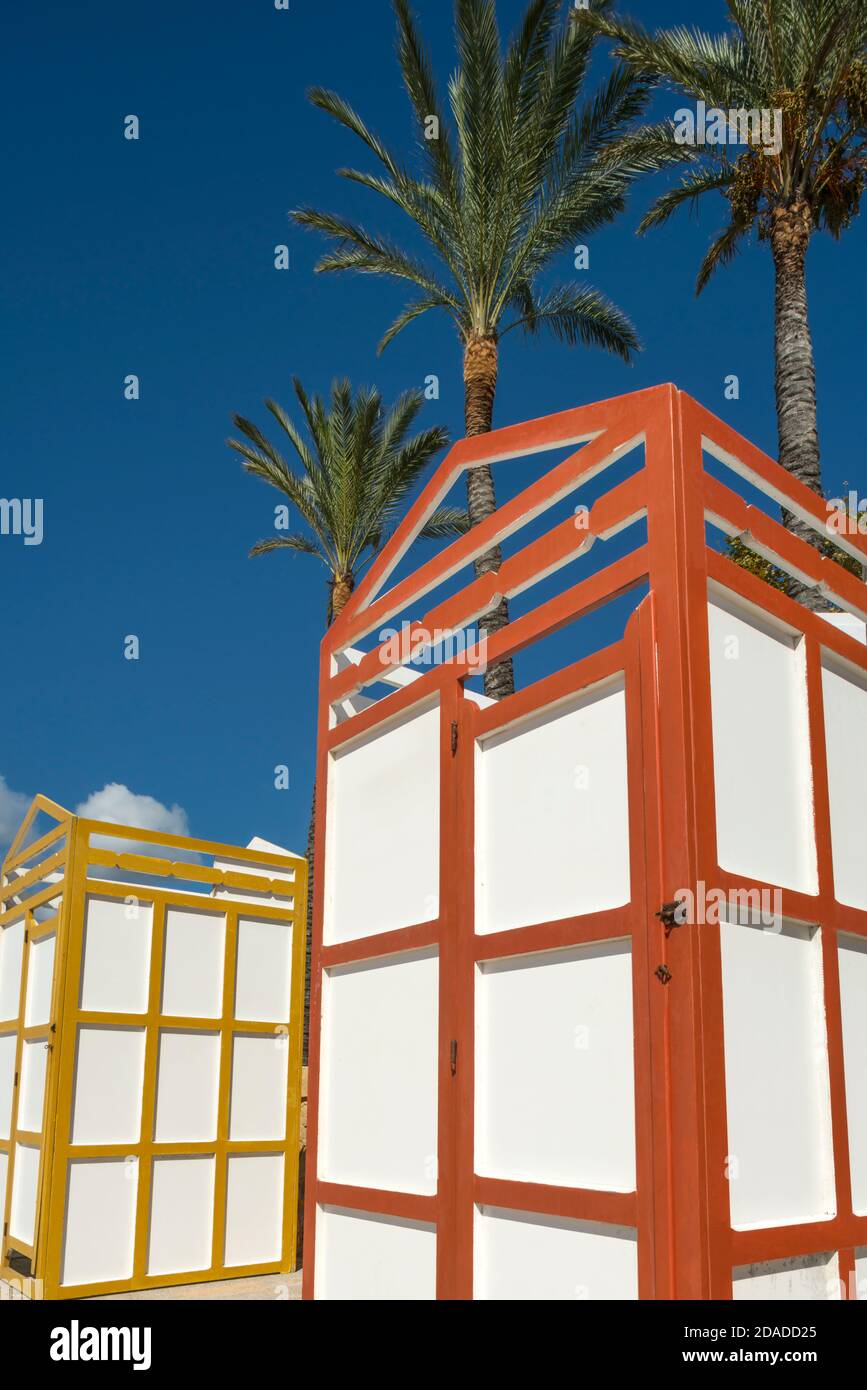 TRADITIONAL WOODEN BATHING HUTS PLAYA S’AGARO COSTA BRAVA CATALONIA ...