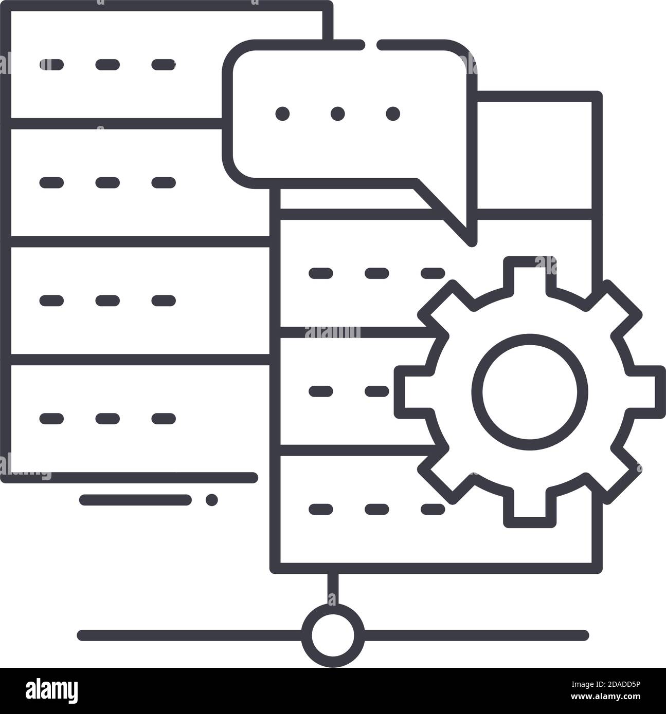 Server management icon, linear isolated illustration, thin line vector ...