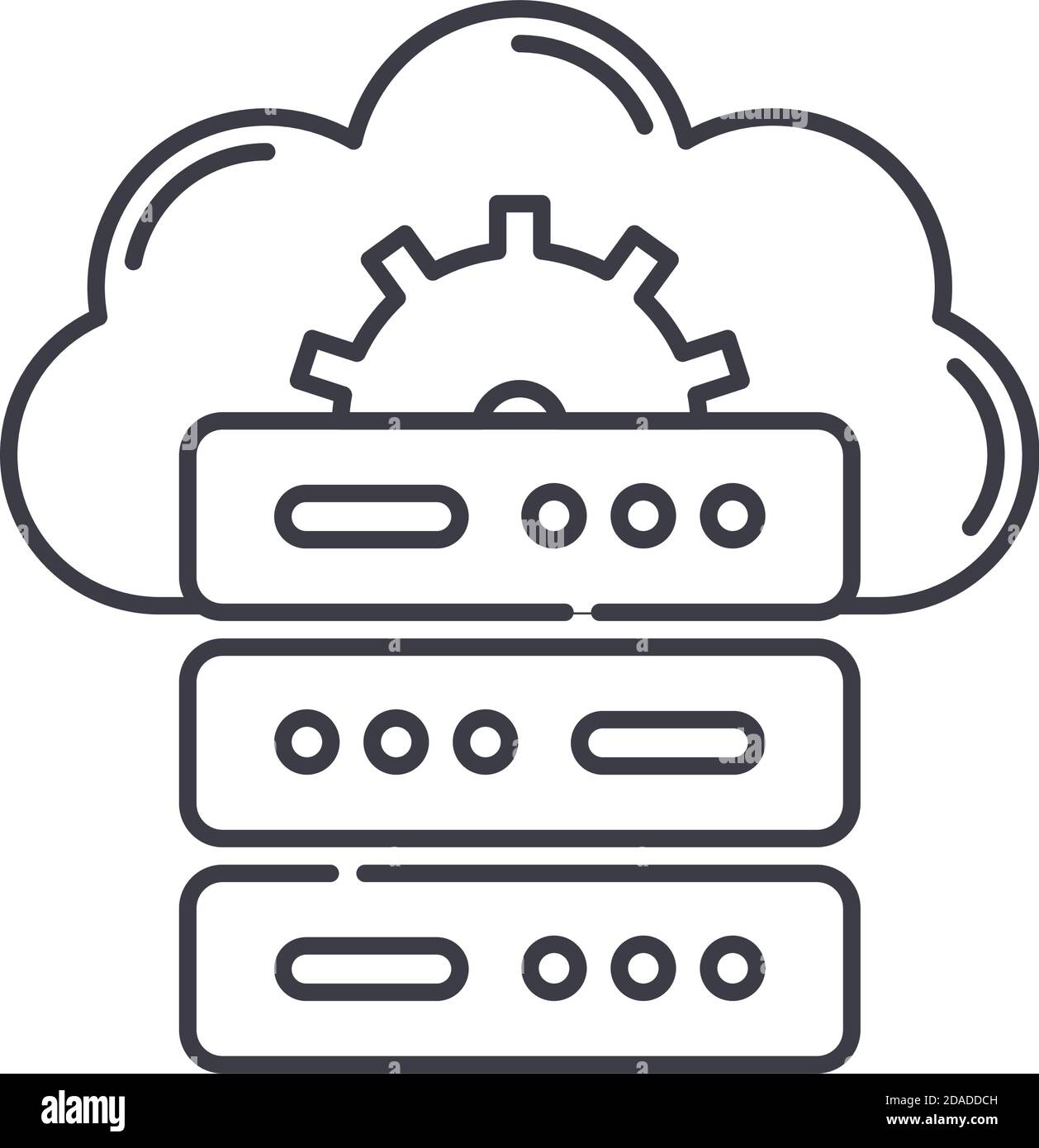 Server Computer Icon Linear Isolated Illustration Thin Line Vector Web Design Sign Outline