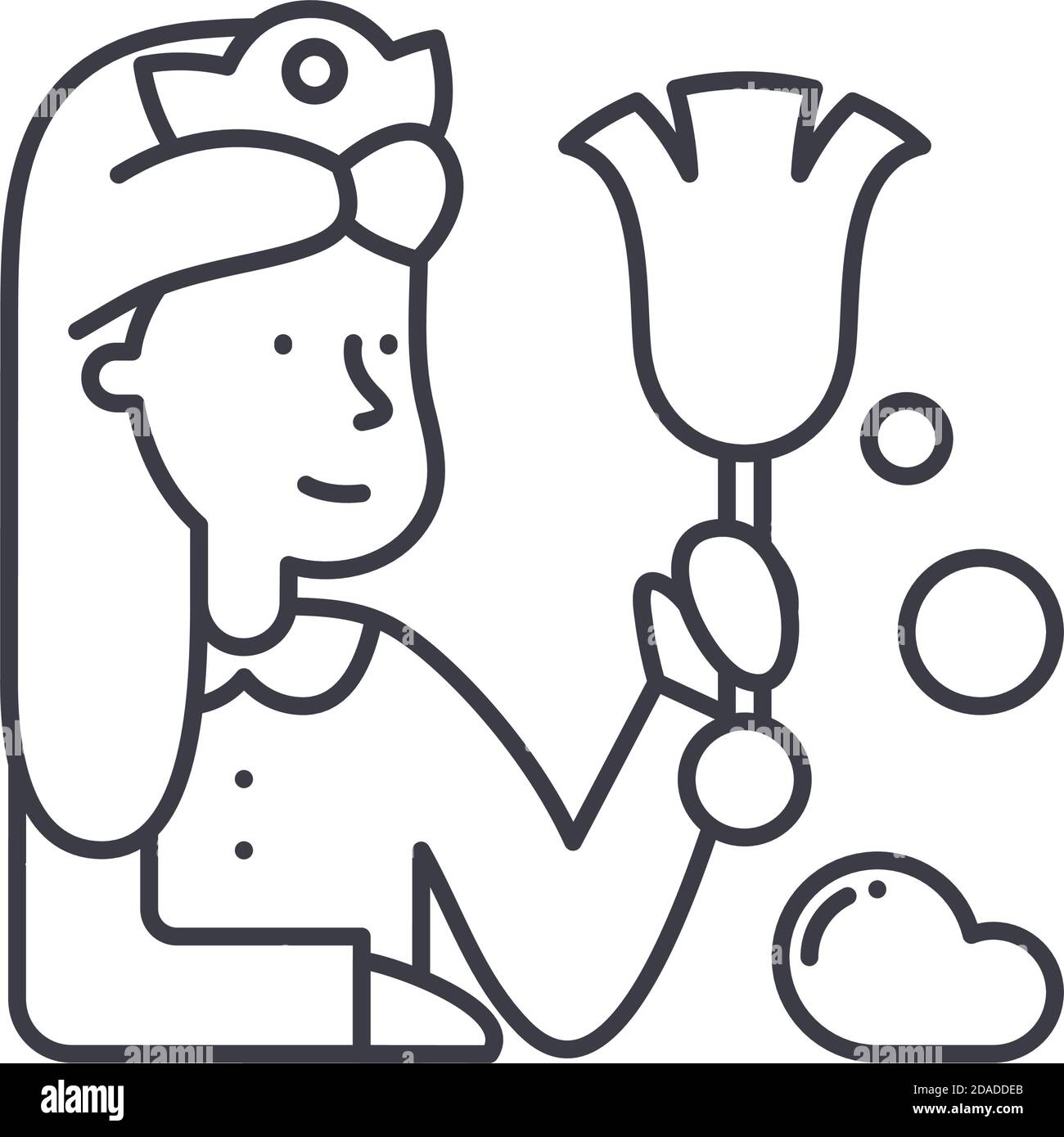 Servant icon, linear isolated illustration, thin line vector, web ...