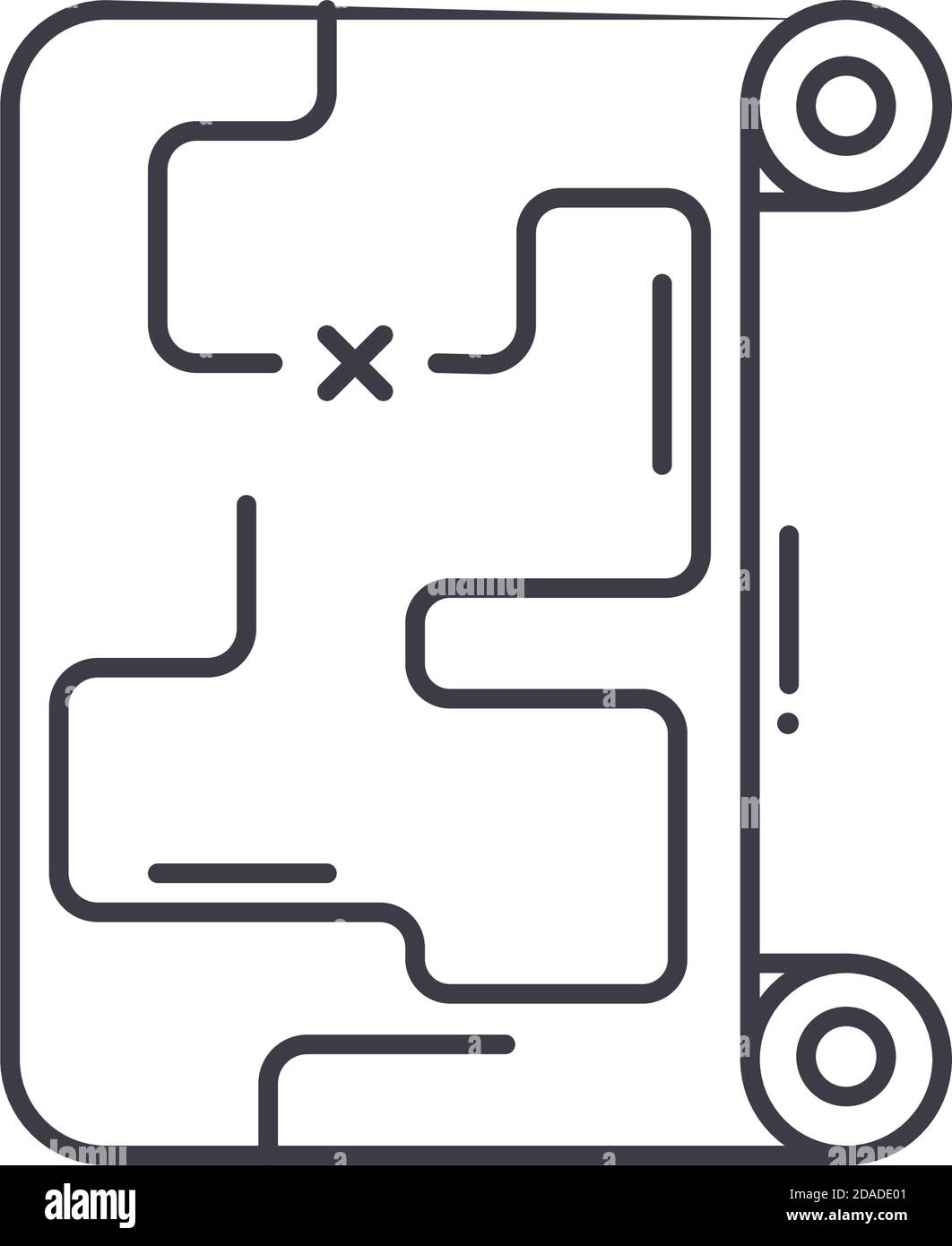 Map icon, linear isolated illustration, thin line vector, web design ...