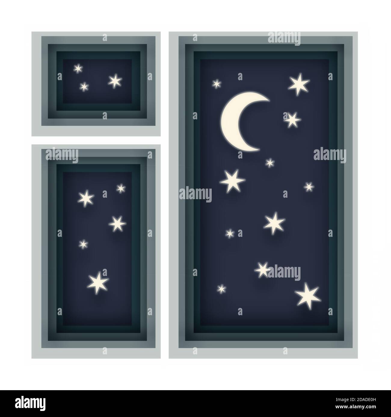 Moon stars night sky house Cut Out Stock Images & Pictures - Alamy