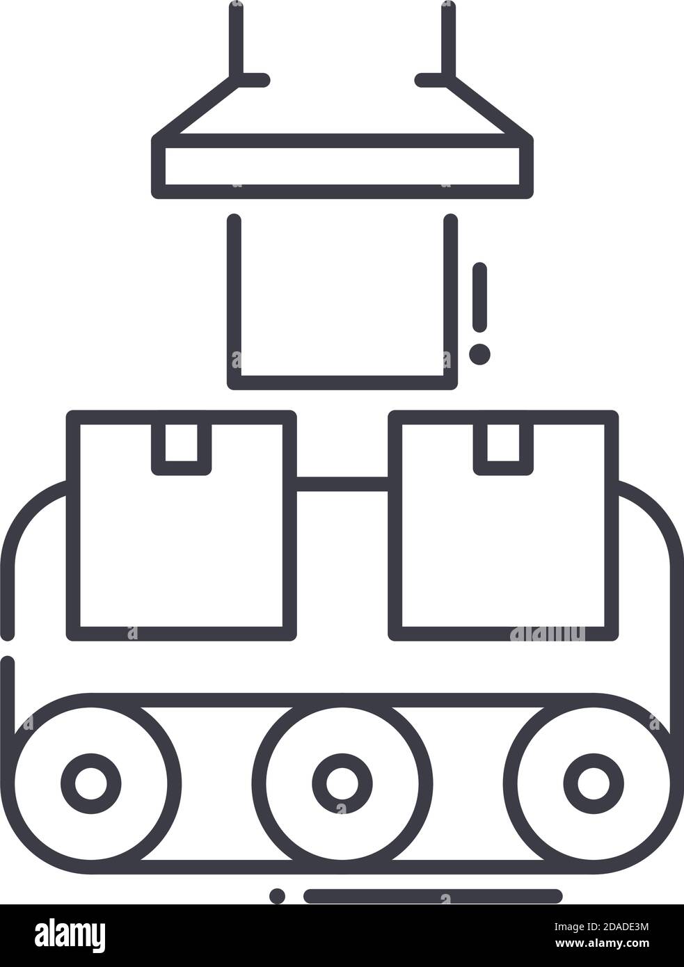 Manufacturing icon, linear isolated illustration, thin line vector, web ...